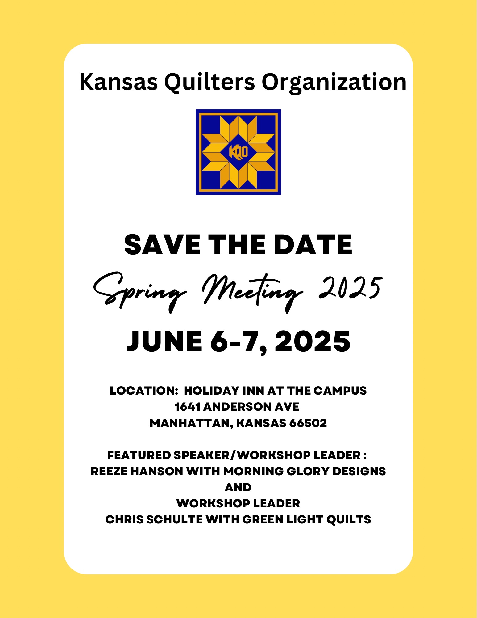 KQO Fall 2019 Meeting Info – Kansas Quilters Organization